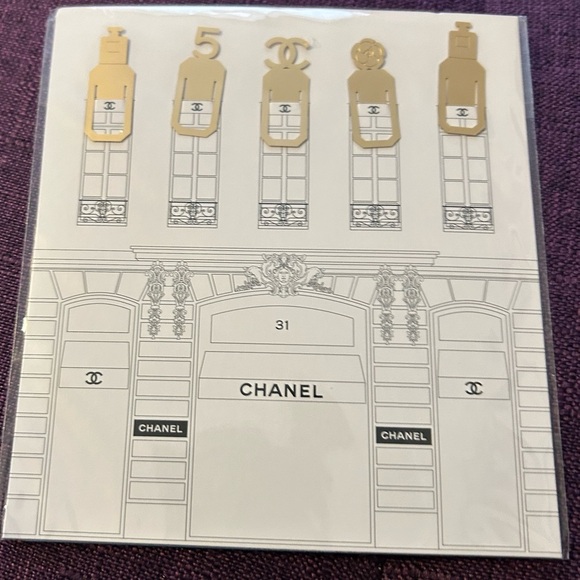 CHANEL | Accessories | Chanel Gold Signature Logo Bookmark 5 Piece Nwt ...